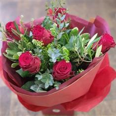 Pure Rose Bouquet - 6 Red Rose